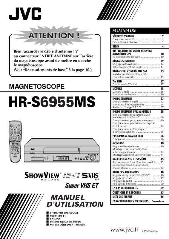 Notice JVC HR-S6955MS - Trouver une solution à un problème JVC HR-S6955MS mode d'emploi JVC HR ...