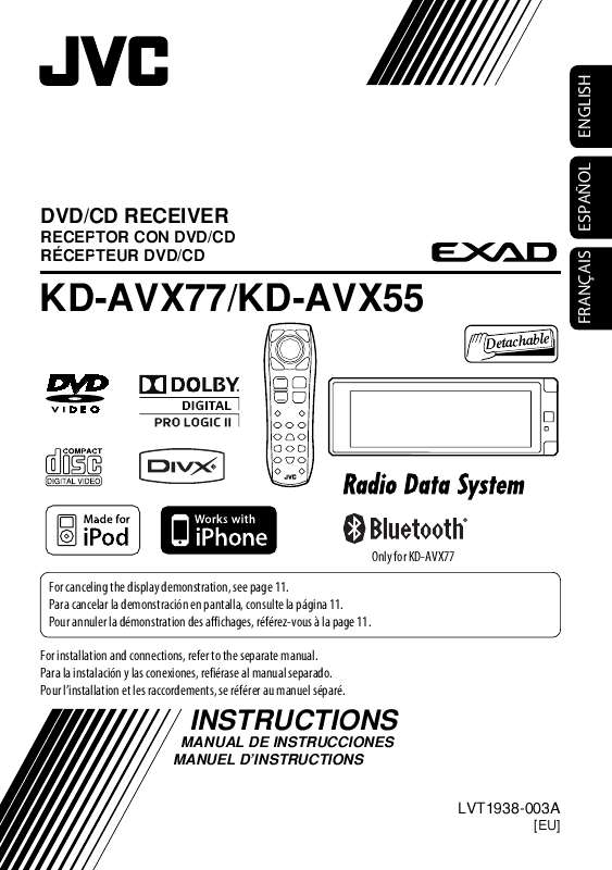 Notice JVC KD-AVX77E - autoradio Trouver une solution à un problème JVC KD-AVX77E mode d'emploi ...