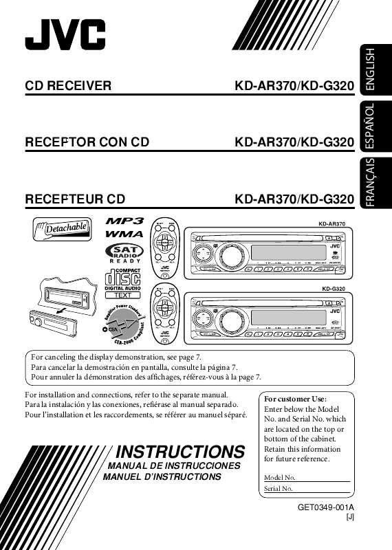 Notice JVC KD-G427 - autoradio Trouver une solution à un problème JVC KD-G427 mode d'emploi JVC ...