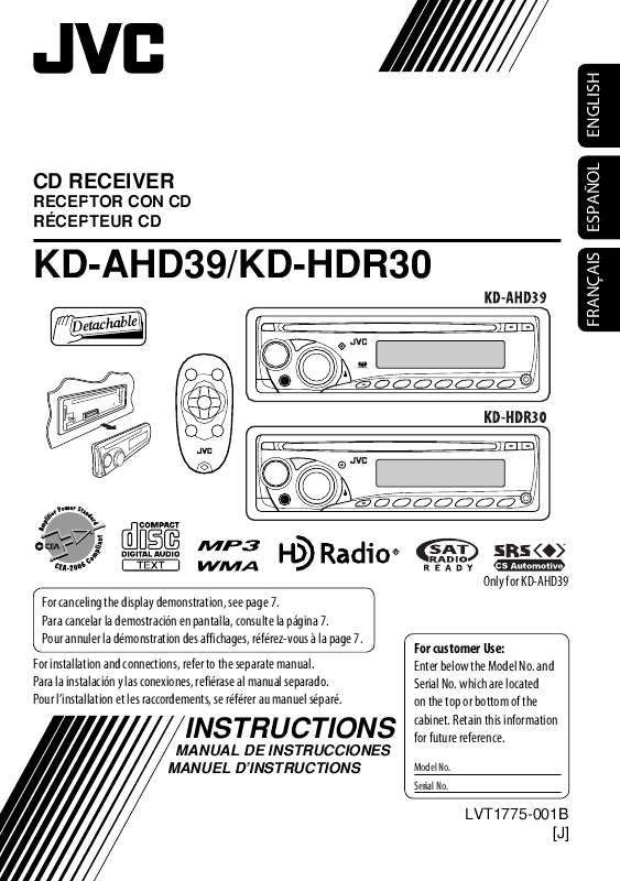 Notice JVC KD HDR30 Autoradio Trouver Une Solution Un Probl me JVC KD HDR30 Mode D emploi 