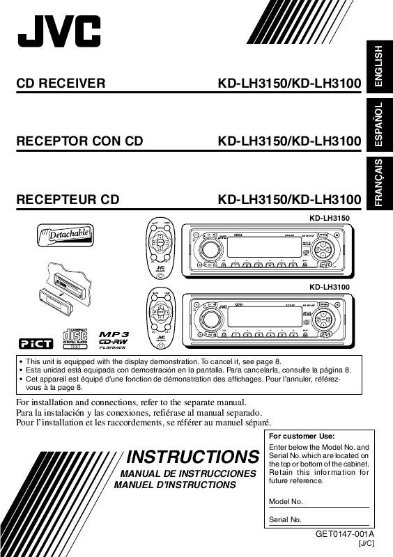 Notice JVC KD-LH3100 - autoradio Trouver une solution à un problème JVC KD-LH3100 mode d'emploi ...