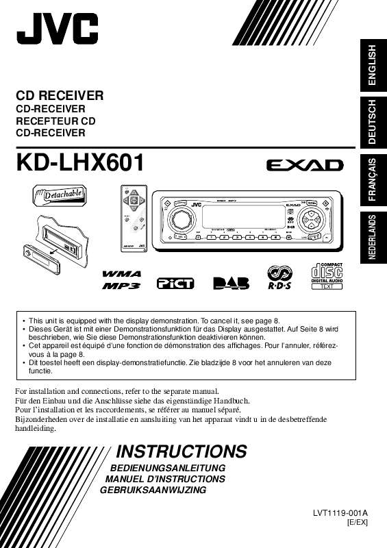 Notice JVC KD-LHX601 - autoradio Trouver une solution à un problème JVC KD-LHX601 mode d'emploi ...