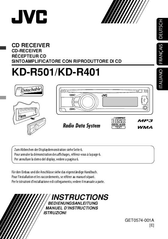 Notice JVC KD-R501E - autoradio Trouver une solution à un problème JVC KD-R501E mode d'emploi ...