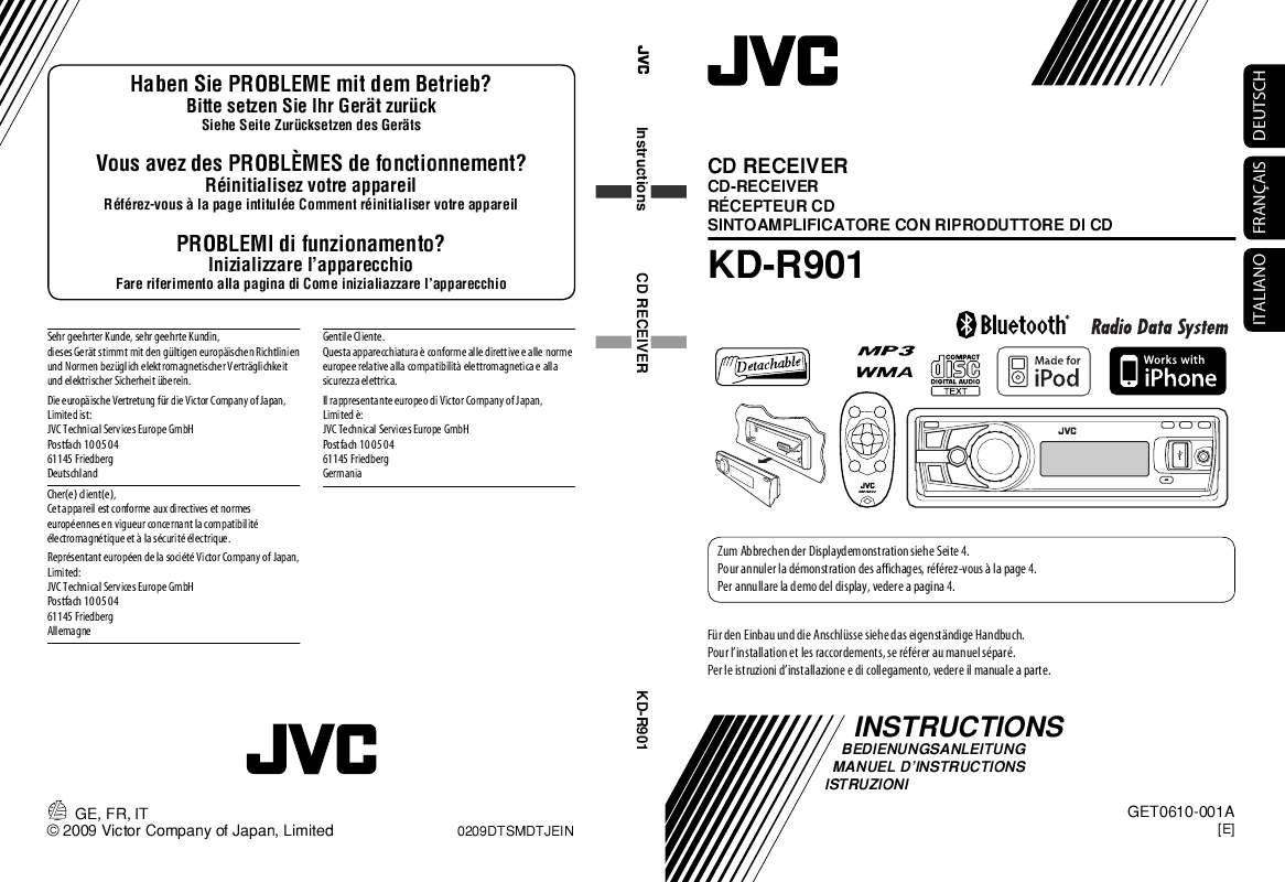 Notice JVC KD-R901E - autoradio Trouver une solution à un problème JVC KD-R901E mode d'emploi ...