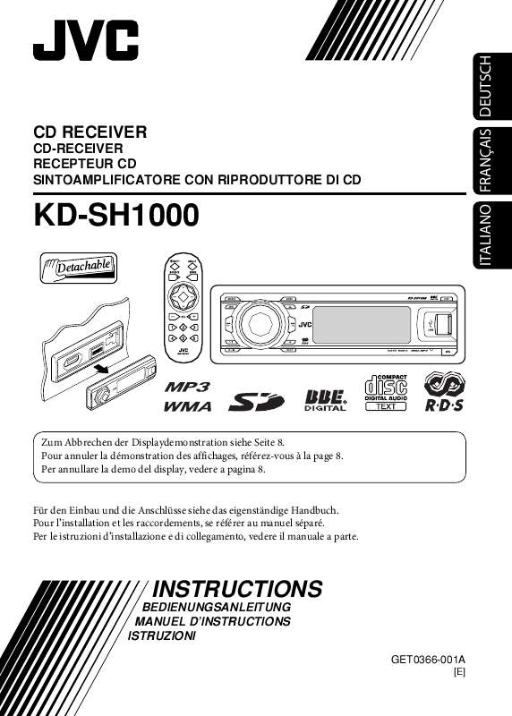 Notice JVC KD-SH1000 - autoradio Trouver une solution à un problème JVC KD-SH1000 mode d'emploi ...