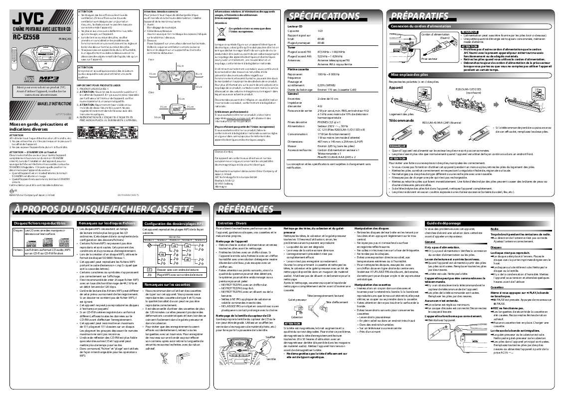 Notice JVC RC-EZ55BE - Trouver une solution à un problème JVC RC-EZ55BE mode d'emploi JVC RC ...
