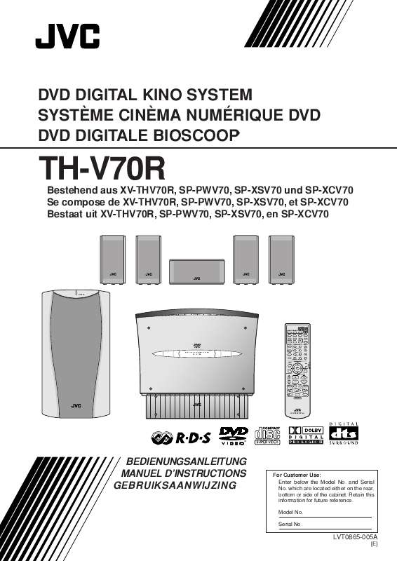 Notice JVC TH-V70R - Trouver une solution à un problème JVC TH-V70R mode d'emploi JVC TH-V70R ...