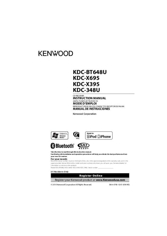 Notice KENWOOD KDC-348U - autoradio Trouver une solution à un problème ...