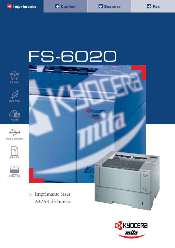 Notice KYOCERA FS-6020 - photocopieur Trouver une solution à un ...