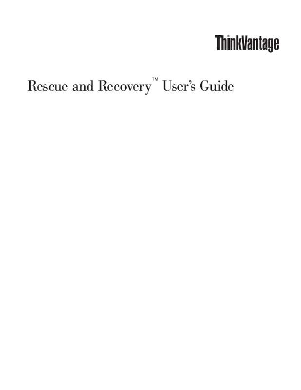Notice LENOVO RESCUE AND RECOVERY - Trouver une solution à un problème ...