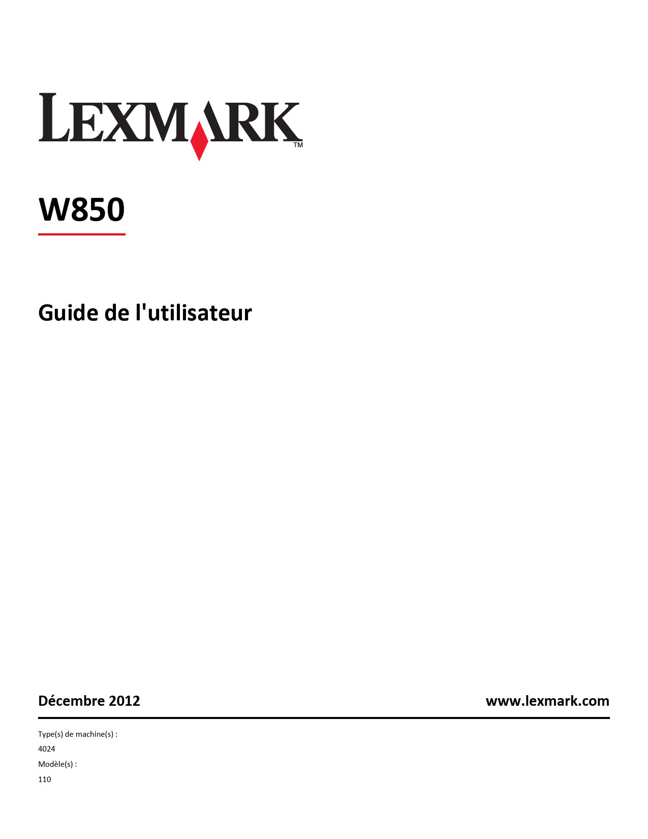 Notice LEXMARK W850 - imprimante laser Trouver une solution à un ...