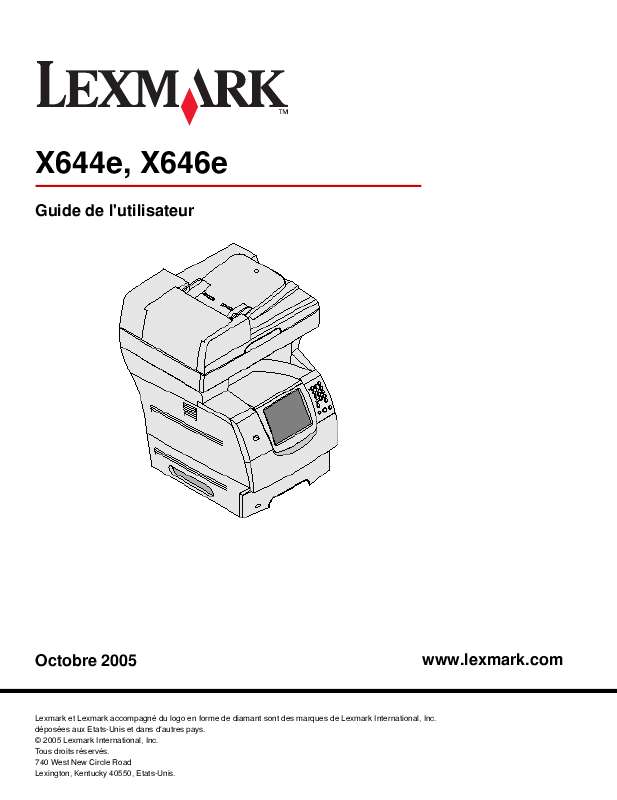 Notice LEXMARK X644E - imprimante Trouver une solution à un problème ...