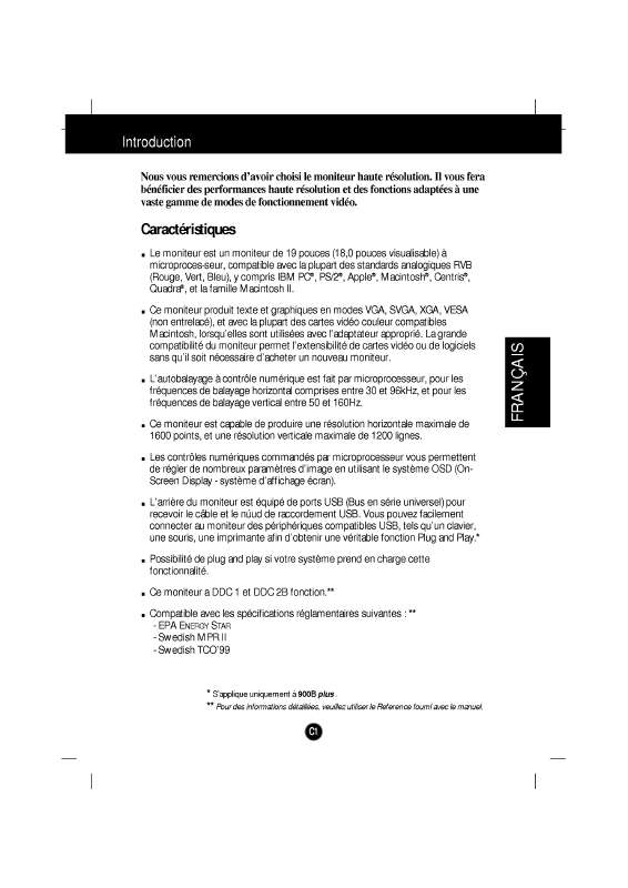 Notice LG 900B-CB997E-EP- - ecran Trouver une solution à un problème LG ...