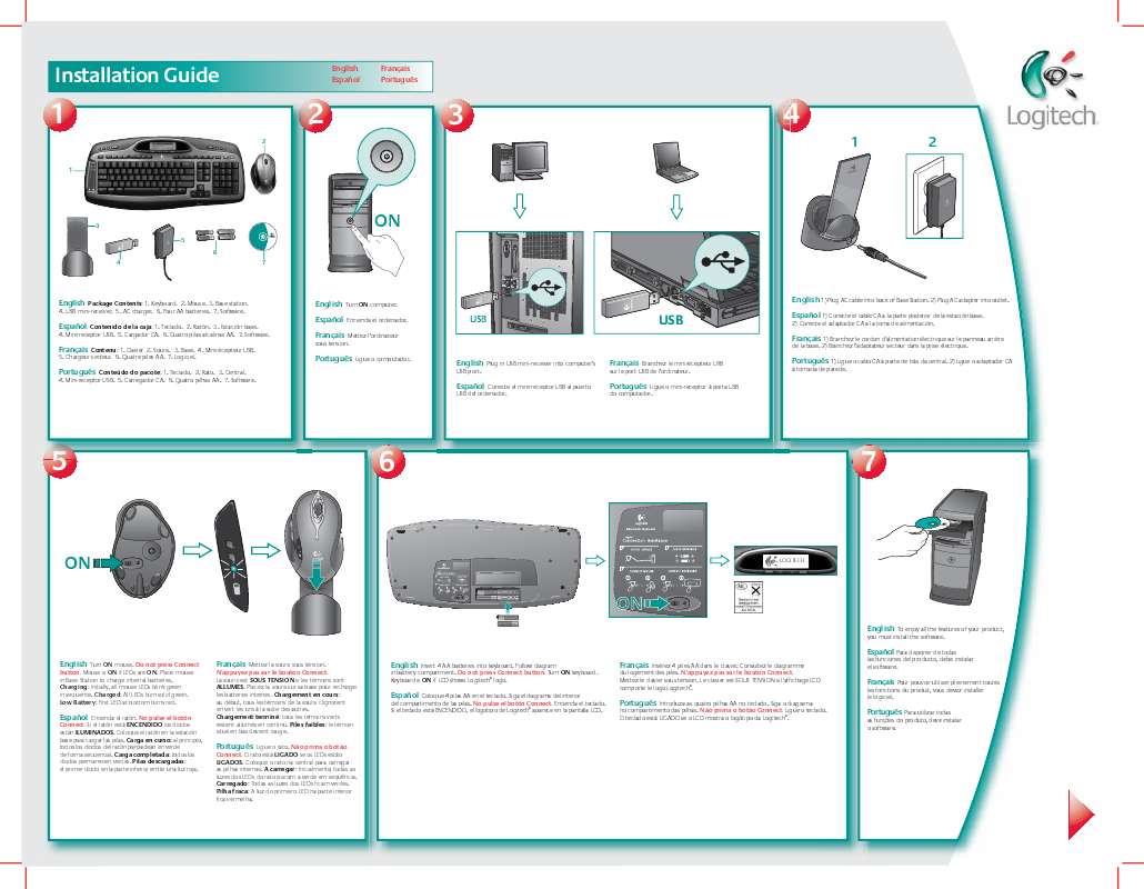 Notice LOGITECH CORDLESS DESKTOP MX-5000 REVOLUTION - Trouver une ...