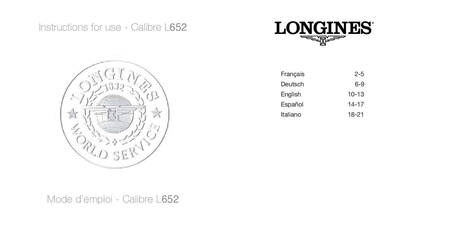 Notice LONGINES L652 - Trouver une solution à un problème LONGINES L652 ...