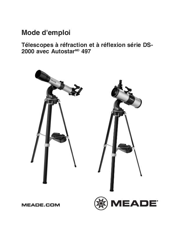 Notice MEADE SERIE DS-2000 AVEC AUTOSTAR 497 - action cam Trouver une ...