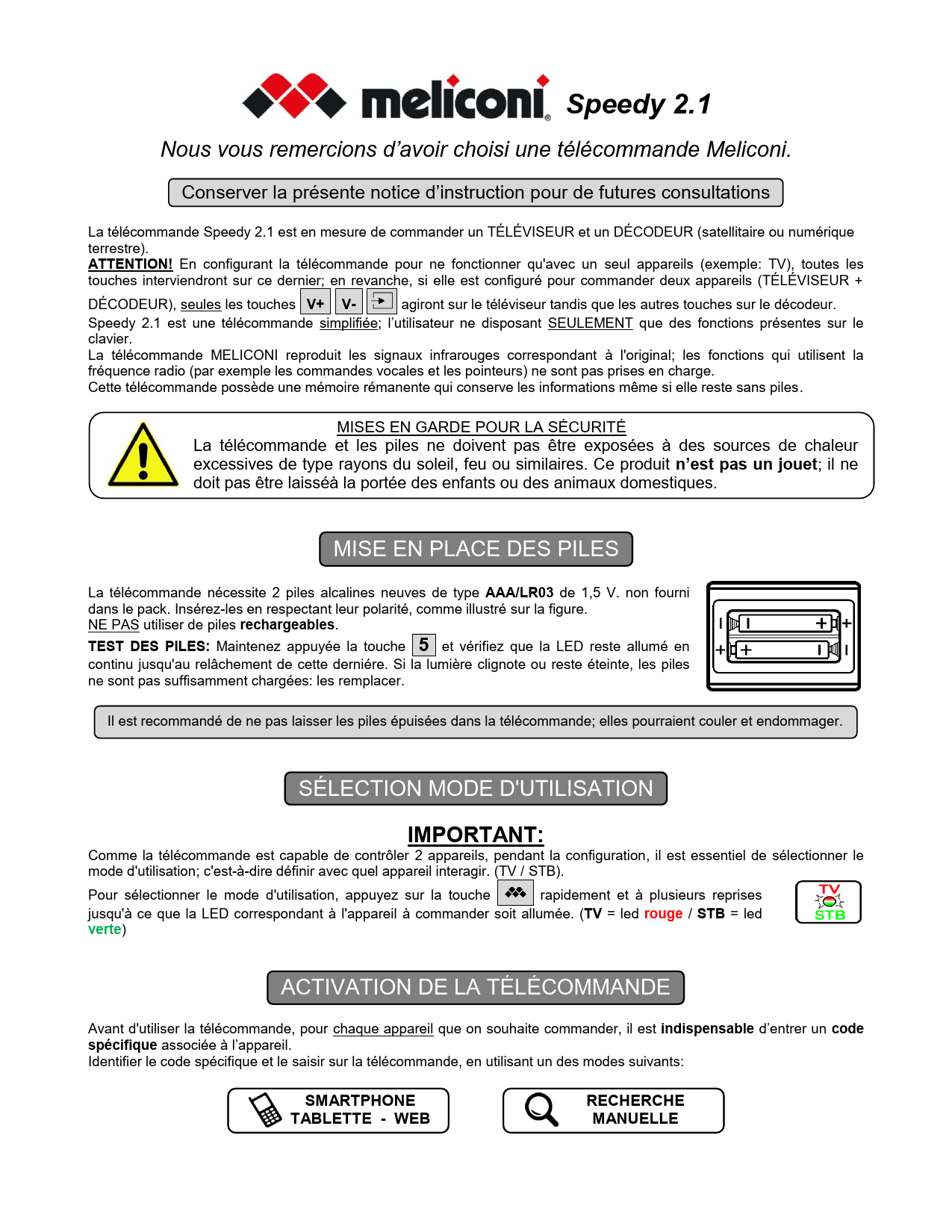 Notice MELICONI SPEEDY BIG 2.1 - télécommande Trouver une solution à un ...