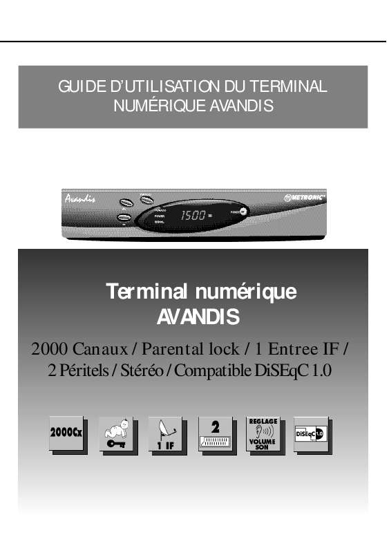 Notice METRONIC TERMINAL NUMERIQUE AVANDIS - Trouver une solution à un ...