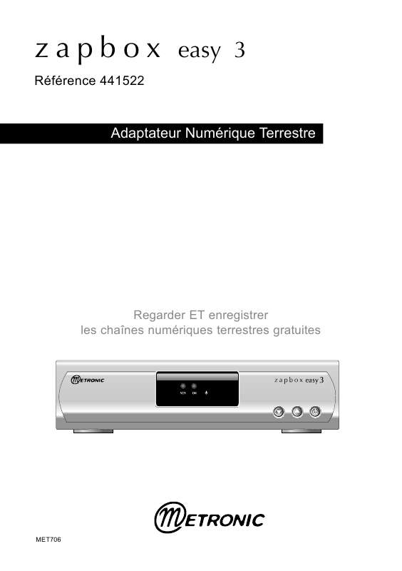 Notice METRONIC ZAPBOX EASY 3 - décodeur tnt Trouver une solution à un ...