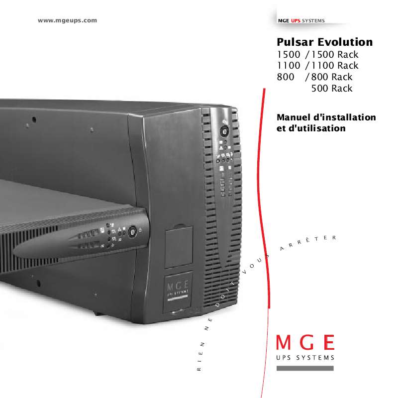 Notice MGE UPS SYSTEMS PULSAR EVOLUTION 1500 RACK - Trouver une ...