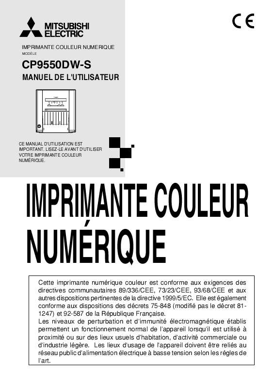 Notice MITSUBISHI CP9550DW-S - vidéoprojecteur Trouver une solution à un problème MITSUBISHI ...