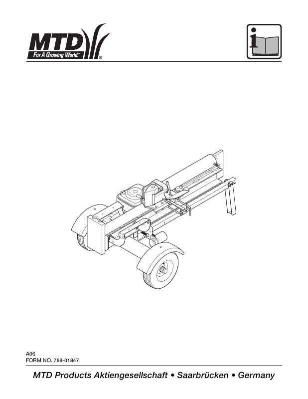 Notice MTD LOG SPLITTER 550 - Trouver une solution à un problème MTD ...