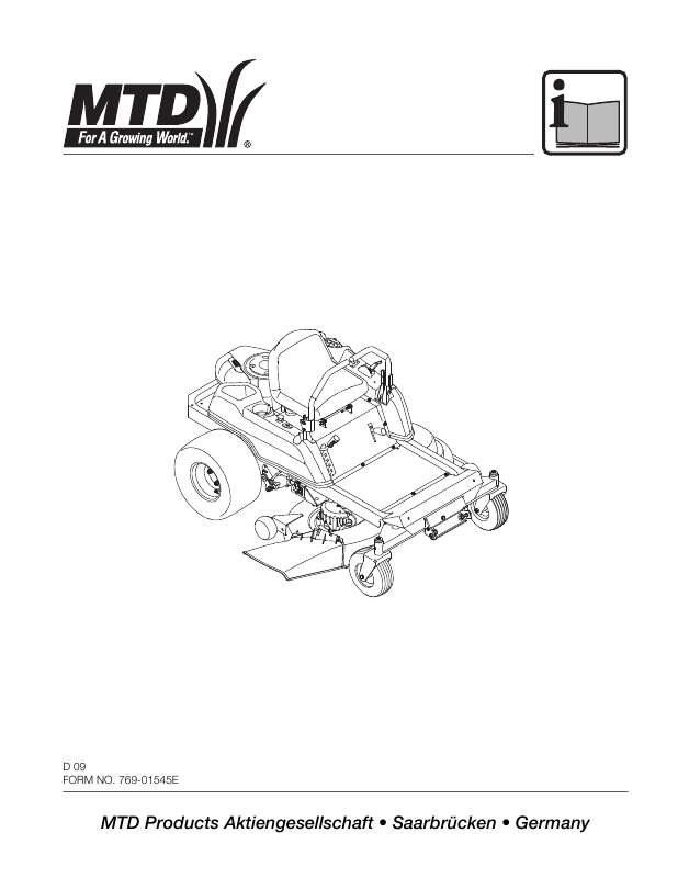 Notice MTD ZERO TURN RZT - Trouver une solution à un problème MTD ZERO ...