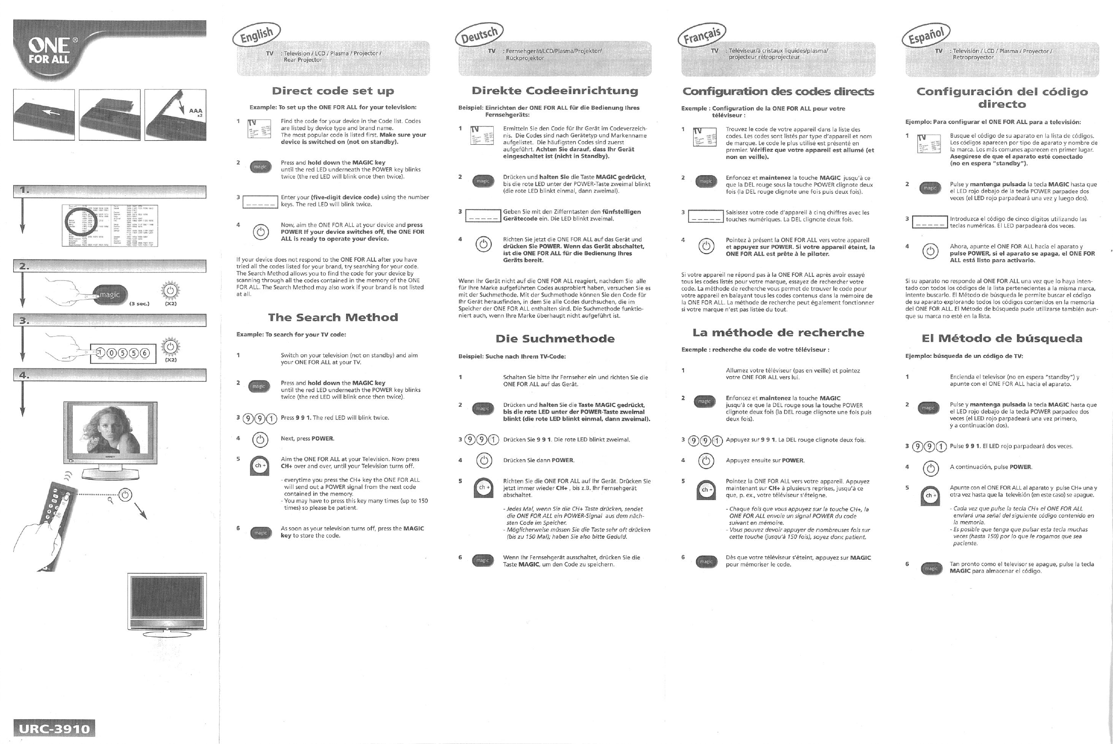 Notice ONE FOR ALL URC 11-3940 R03 - télécommande Trouver une solution ...