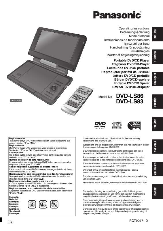 Notice PANASONIC DVD-LS86 - lecteur dvd Trouver une solution à un ...