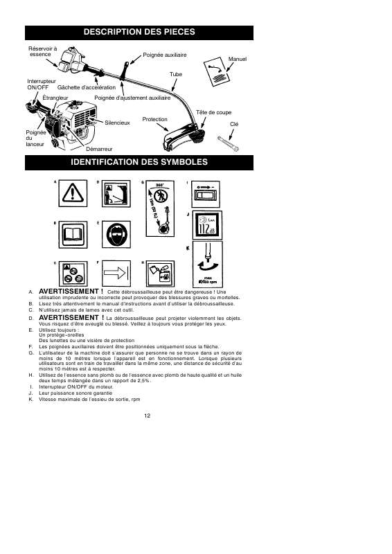 Notice PARTNER PART T 250 25CC GAS TRIMMER - tronçonneuse Trouver une ...