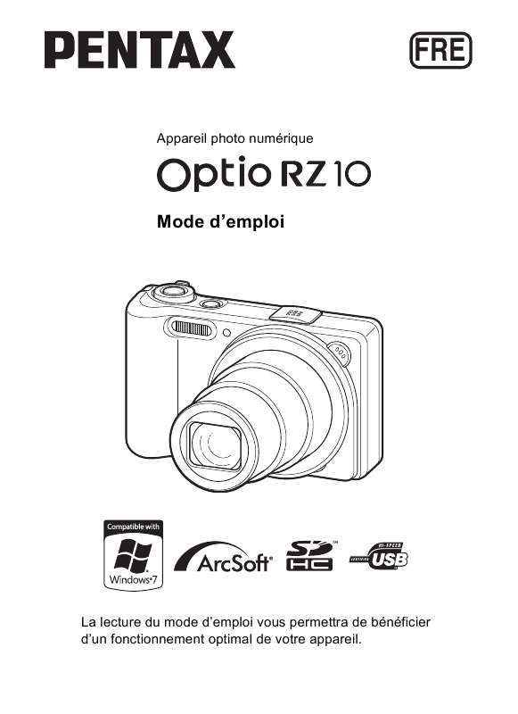 Notice PENTAX OPTIO RZ10 - appareil photo Trouver une solution à un ...
