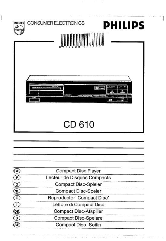 Notice PHILIPS CD610 - Trouver une solution à un problème PHILIPS CD610 ...