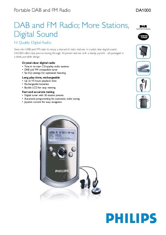 Notice PHILIPS DA1000 - Trouver une solution à un problème PHILIPS ...