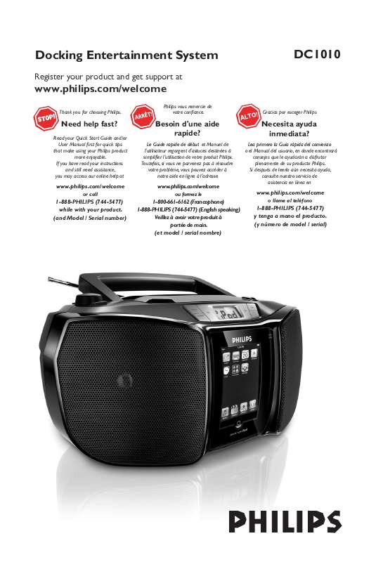 Notice PHILIPS DC1010/37B - radio-réveil Trouver une solution à un problème PHILIPS DC1010/37B ...