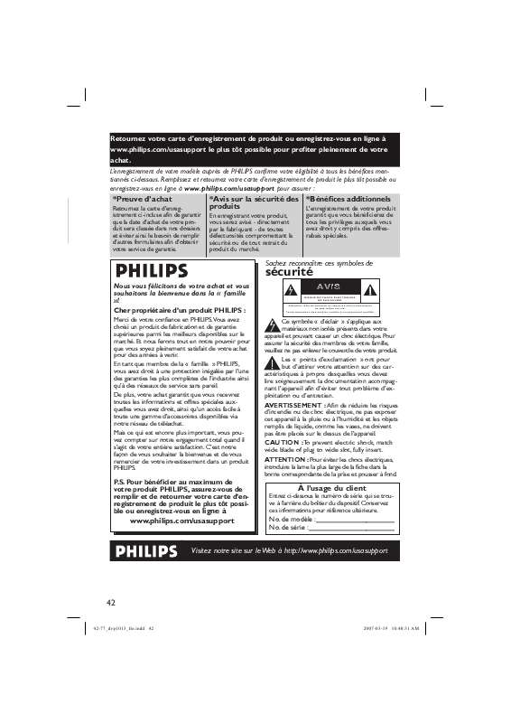Notice PHILIPS DVP1013-37B - lecteur dvd Trouver une solution à un ...