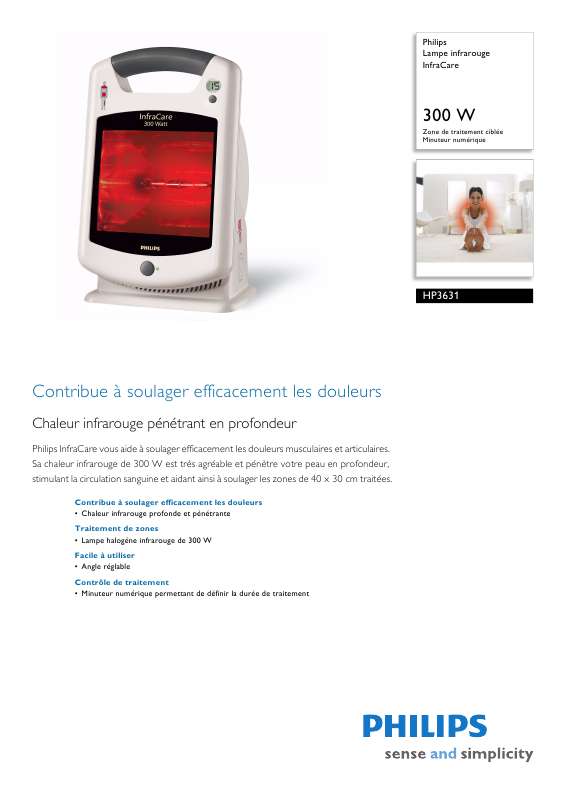 Notice PHILIPS HP-3631 - luminothérapie Trouver une solution à un ...