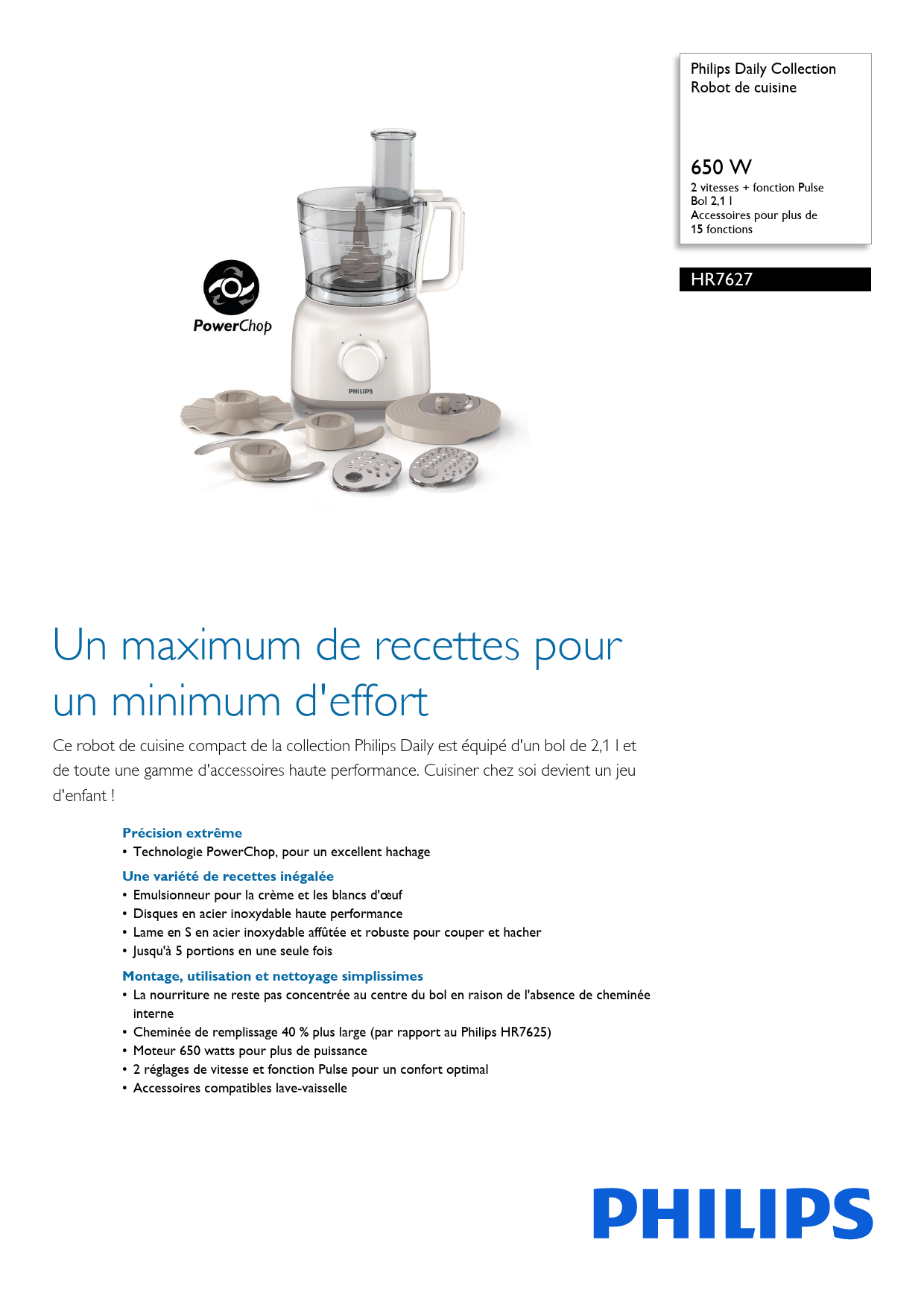 Notice robot ménager PHILIPS HR7627/00R1 Trouver une solution à un ...