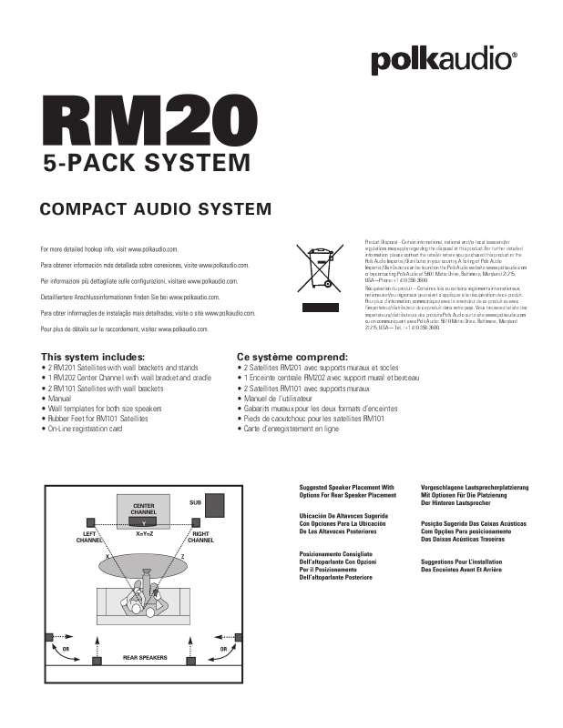Notice POLK AUDIO RM20 5-PACK - Trouver une solution à un problème POLK ...