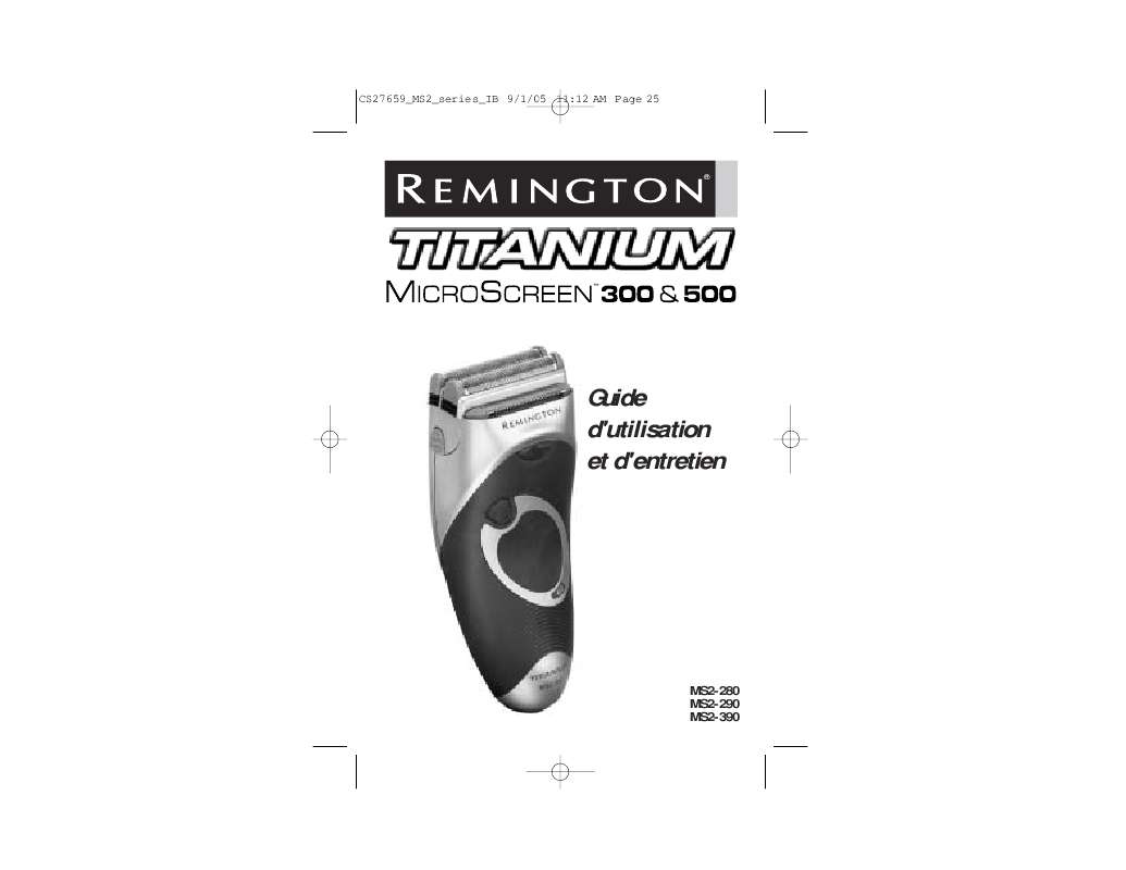 Notice REMINGTON MS2-280 - Trouver une solution à un problème REMINGTON ...