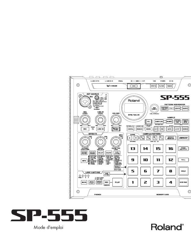 Notice ROLAND SP-555 - Trouver une solution à un problème ROLAND SP-555 ...
