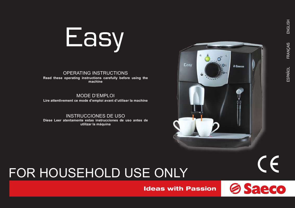 Notice machine à café SAECO EASY Trouver une solution à un problème ...