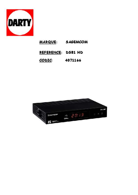 Notice SAGEM DS81 HD - décodeur satellite Trouver une solution à un ...