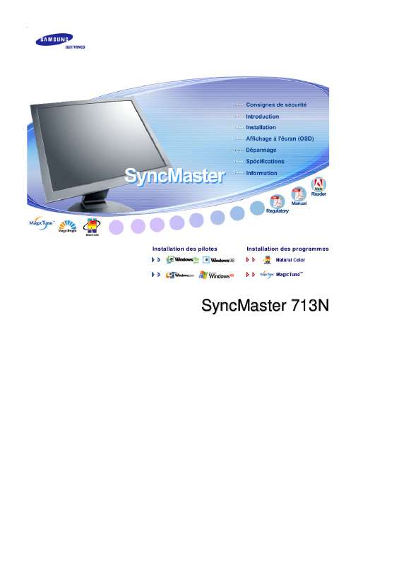 Notice SAMSUNG SYNCMASTER 713N - ecran Trouver une solution à un ...