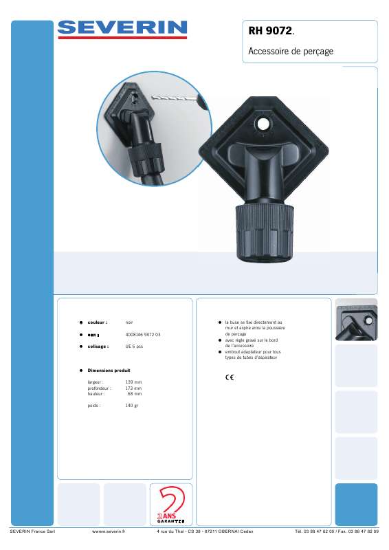 Notice SEVERIN RH 9072 - Trouver une solution à un problème SEVERIN RH 9072 mode d'emploi ...