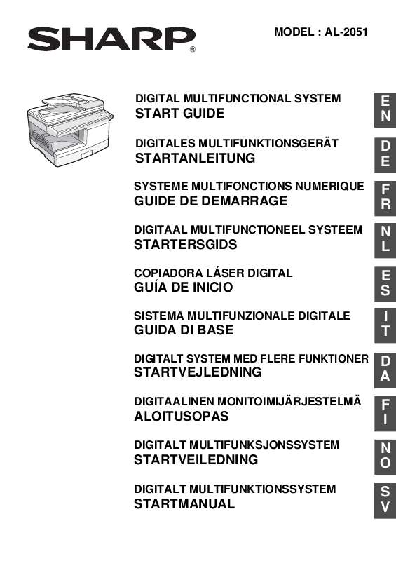 Notice SHARP AL-2051 - photocopieur Trouver une solution à un problème SHARP AL-2051 mode d ...