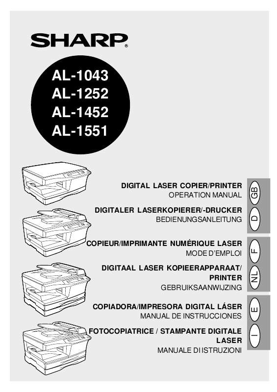 Notice SHARP AL-1252 - photocopieur Trouver une solution à un problème ...