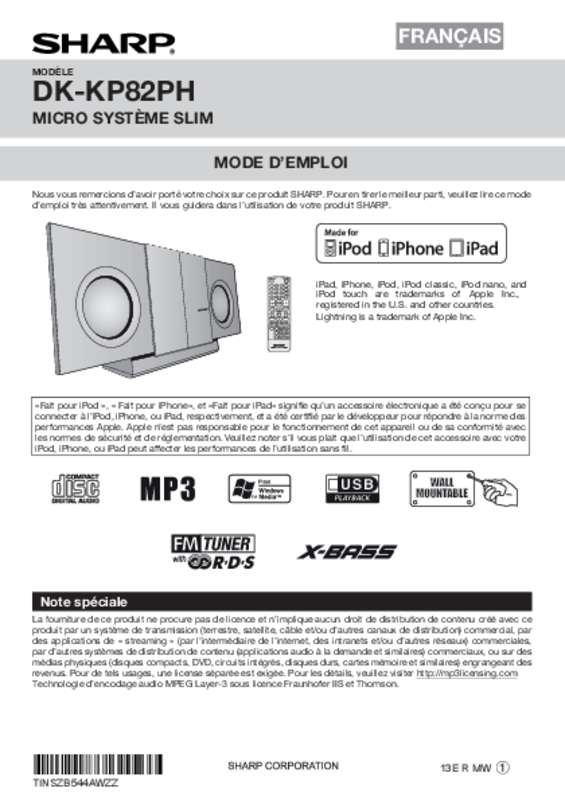 Notice SHARP DK-KP82PH - autres Trouver une solution à un problème SHARP DK-KP82PH mode d'emploi ...