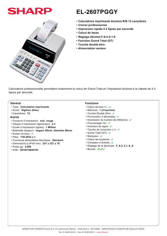 Notice SHARP EL-2607PGGY - calculatrice Trouver une solution à un ...