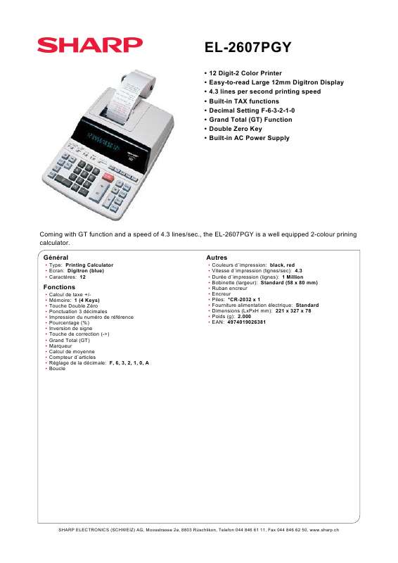 Notice SHARP EL-2607PGY - calculatrice Trouver une solution à un ...