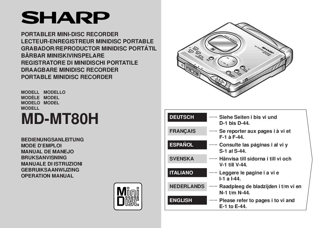 Notice SHARP MD-MT80H - chaîne hifi Trouver une solution à un problème ...